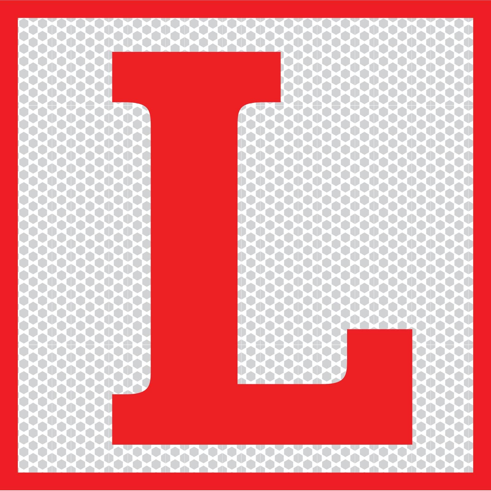 CVANU 2pcs Reflective L-Board Learner Driver Vinyl Exterior Decal Red ...