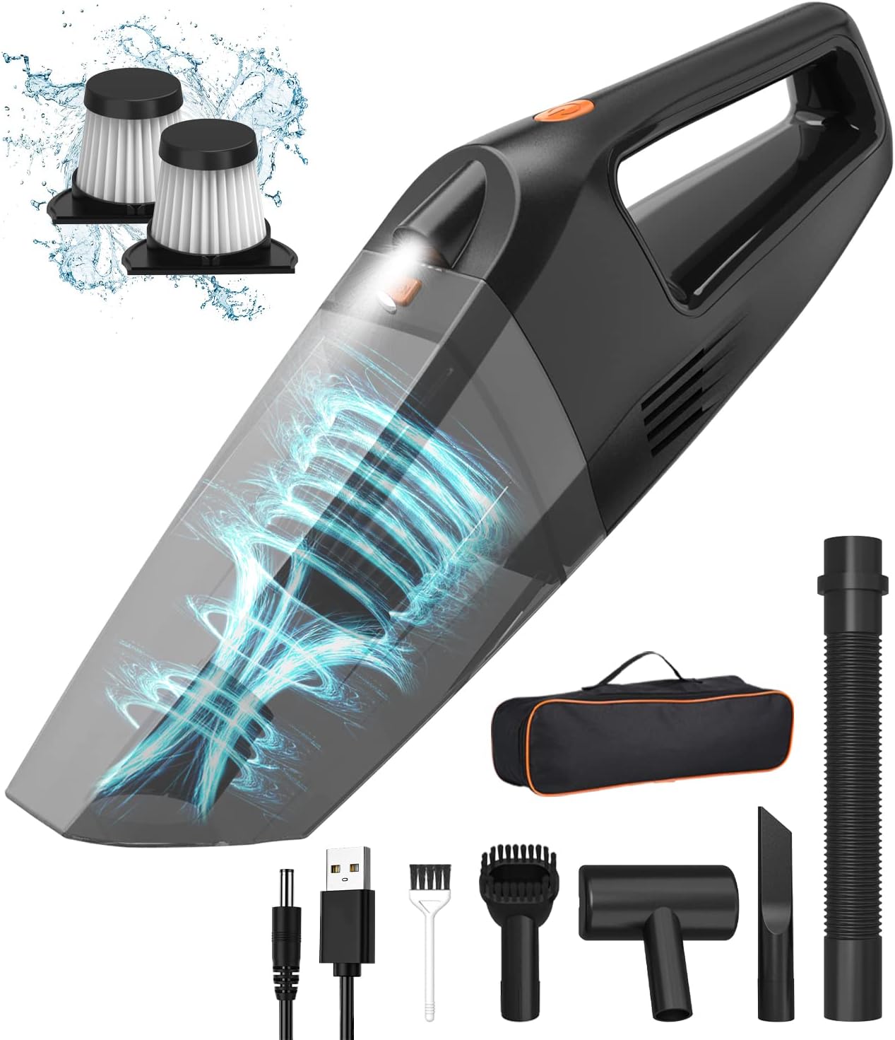 Amazon.de: Zawaer Handstaubsauger, 9000PA Handstaubsauger Akku, Handstaubsauger Auto Beutellos ...