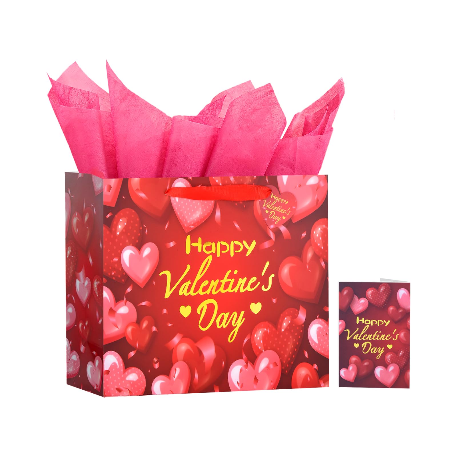 Amazon.com: Usmilegift 13" Valentines Gift Bags, Valentines Bags with ...