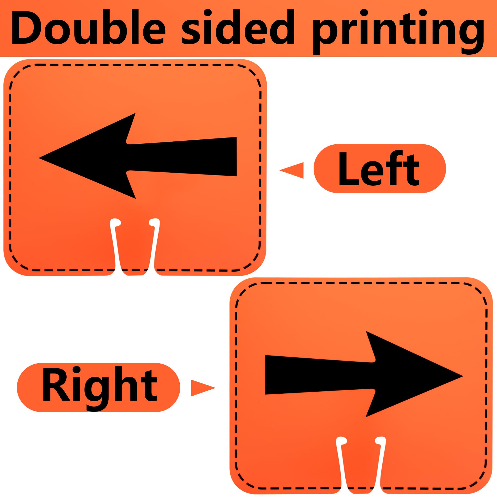 Snapklik.com : 8 Pcs Traffic Cone Arrow Signs, 12.5" X 10.4" Reversible ...