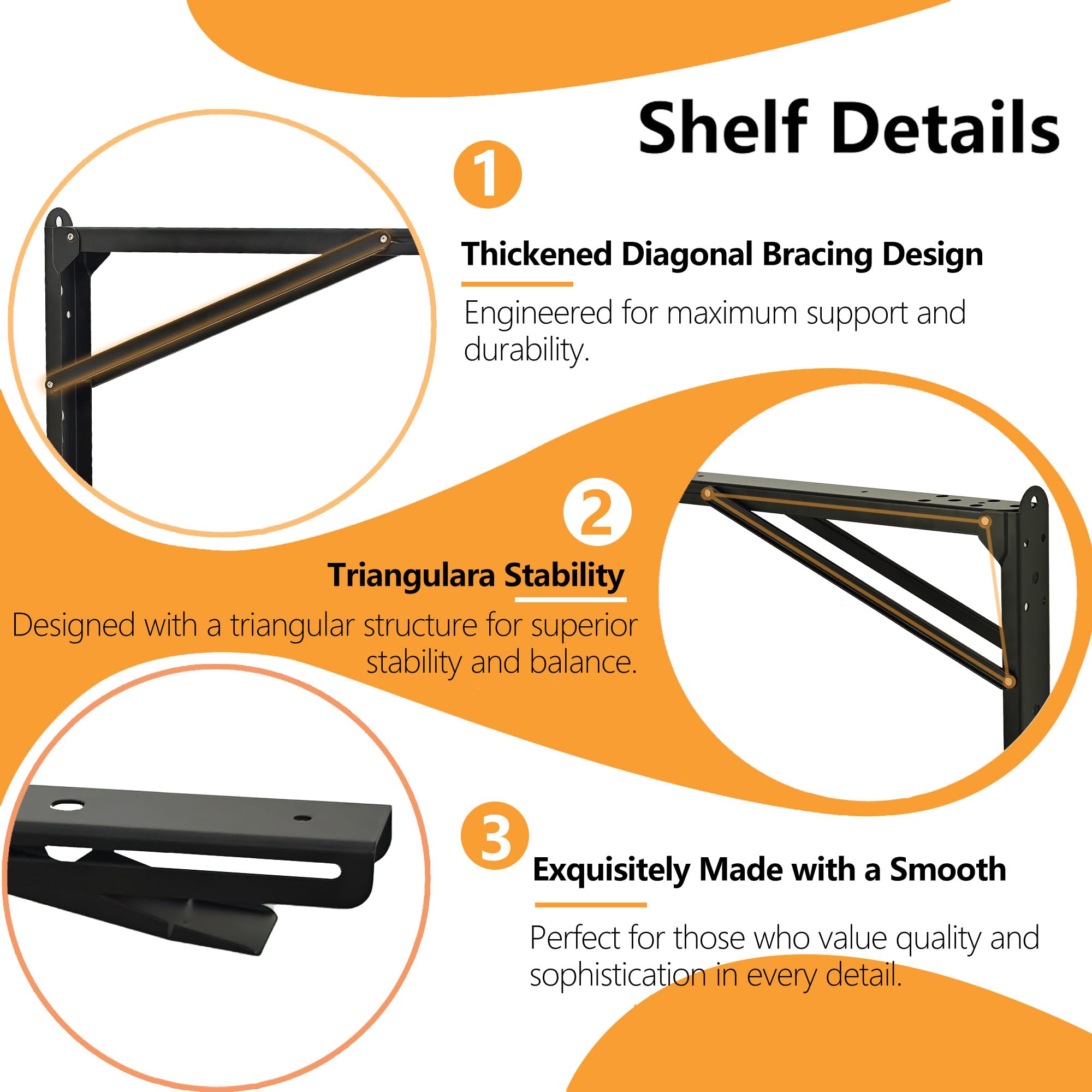 Snapklik.com : AUTOHJ Folding Shelf Brackets Heavy Duty, 24inch ...
