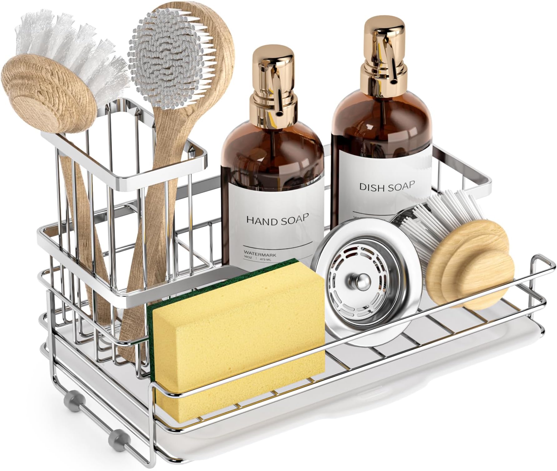 ZWMYF Sink Caddy, Kitchen Accessories - Stainless Steel Sponge Holder ...