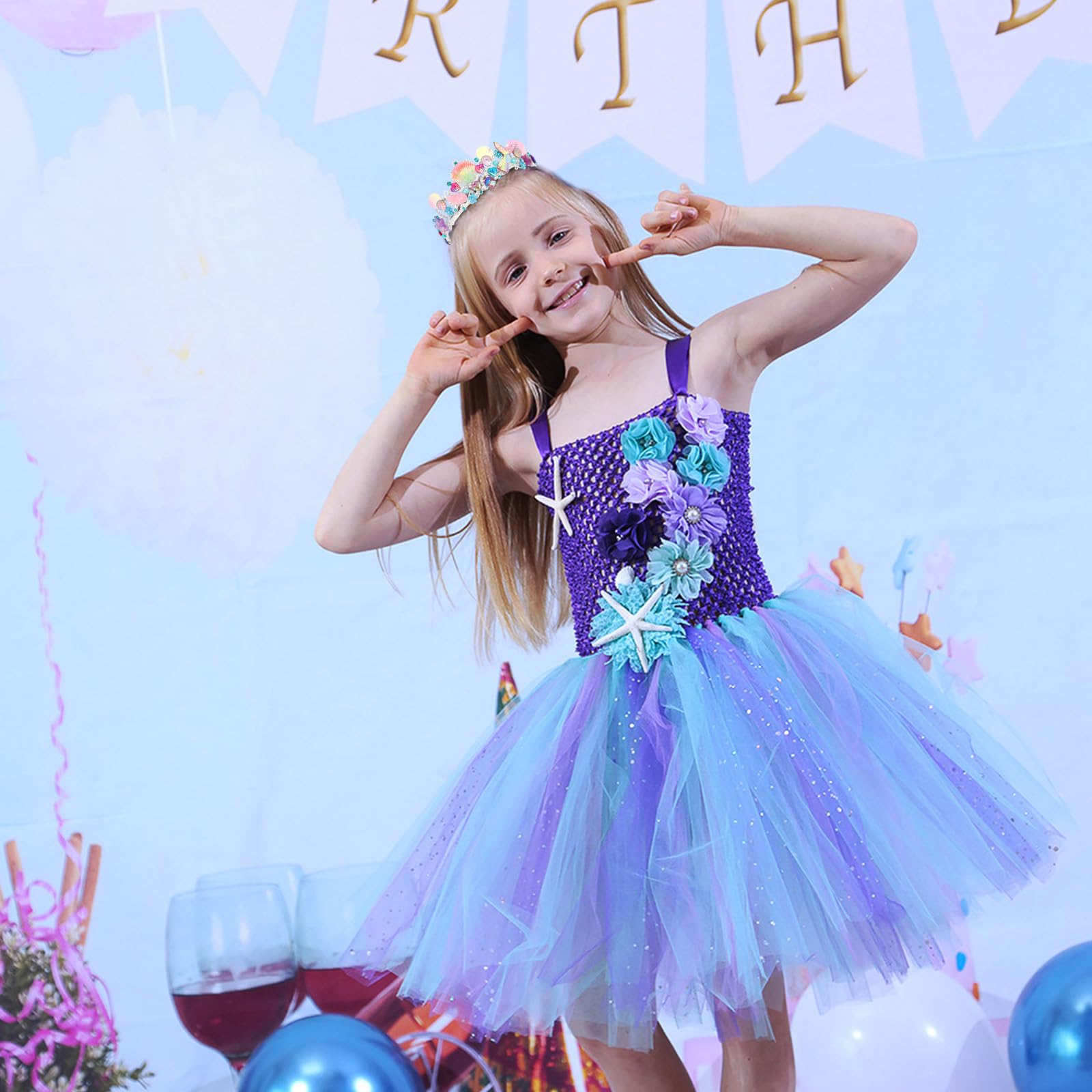 Snapklik.com : Mermaid Crown For Women Girls Pink Shell Tiara Mermaid ...