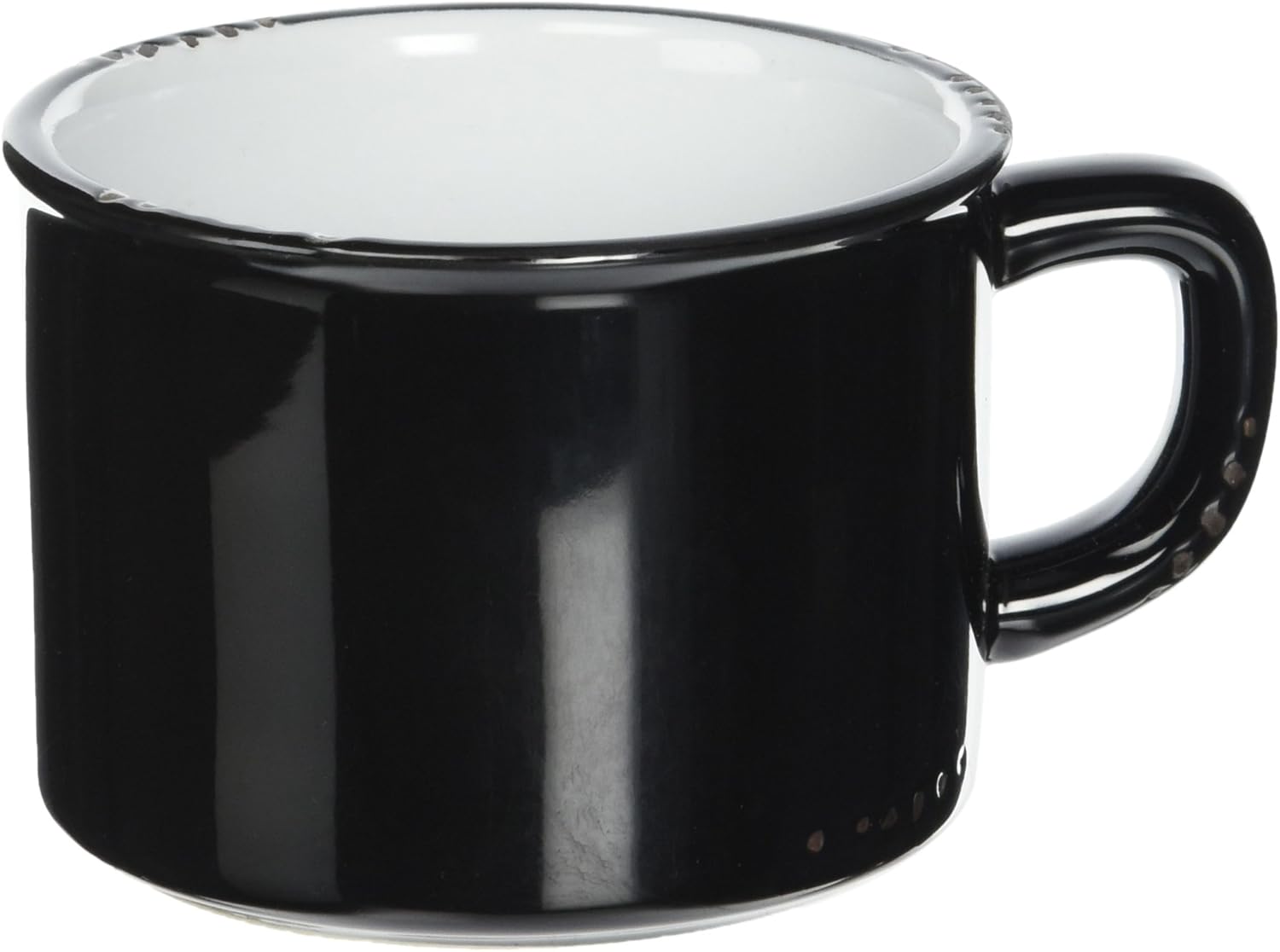 Abbott Collection Enamel Look Cappuccino Cup - Stoneware Mug, Black ...