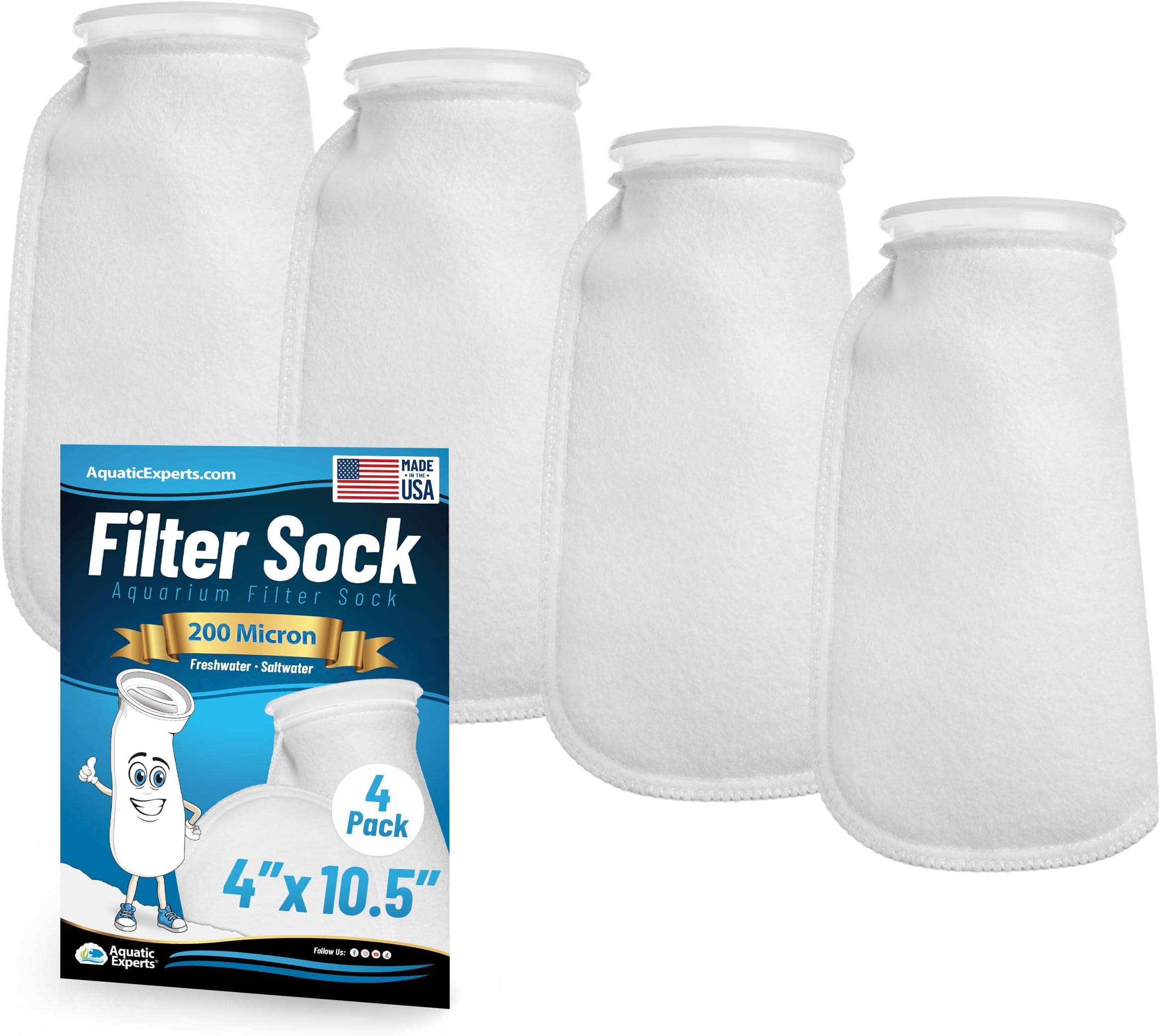 Amazon.com : AquaticHI 4 Pack Felt Filter Socks, 200 Micron, 4 Inch ...