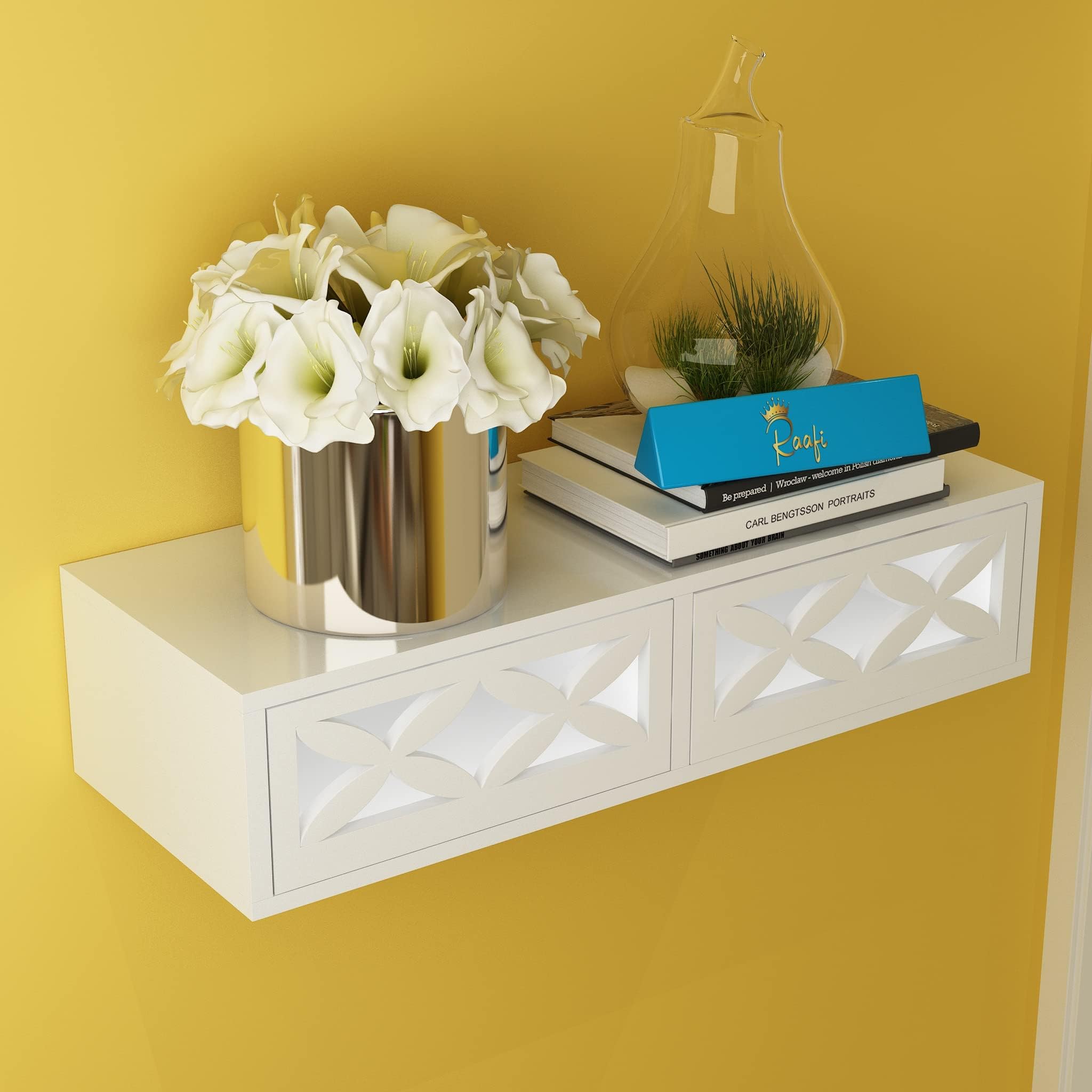 ABOUT SPACE Wooden Wall Mounted Shelf - Open Wall Shelf - Floating ...