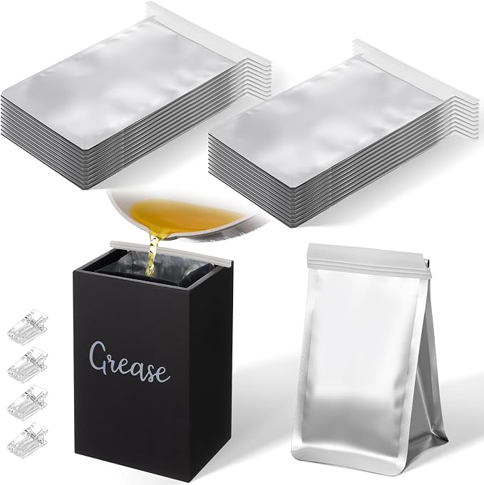 Amazon.com: Hushee 35 Set Grease Disposal Container for Kitchen with 30 ...
