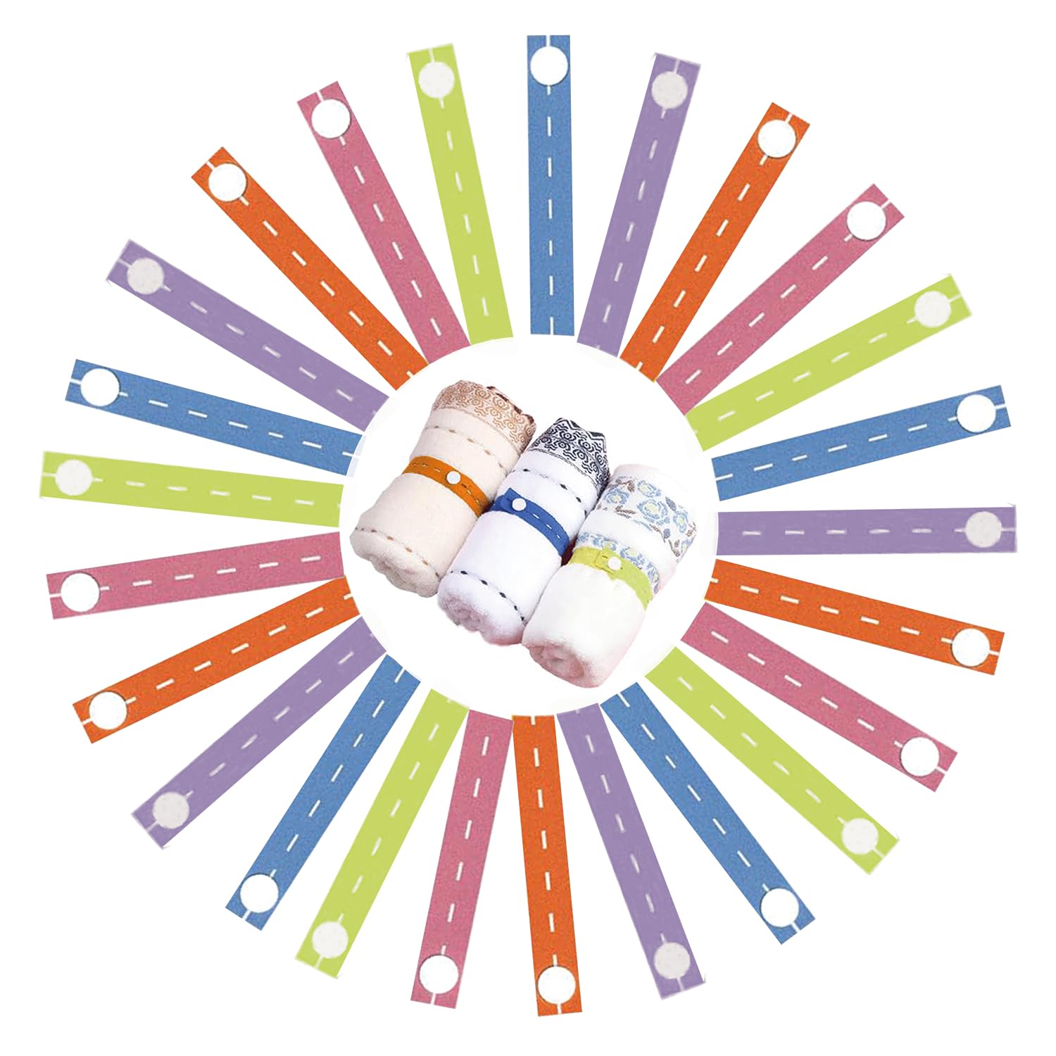 Amazon.com: COMZPLIFE Elastic Band with Buttonholes, 25Pcs Roll-up ...