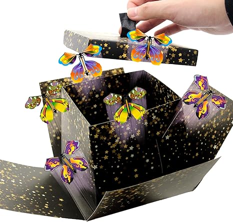 Amazon.com: WUEURU Flying Butterfly Surprise Box Exploding Gifts Box ...