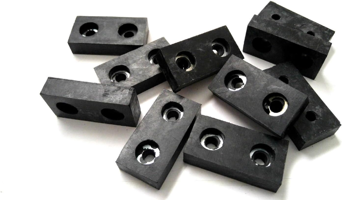 4 Medium Rectangle Rectangular Rubber Feet Bumpers - .390 H X 2.022 L X ...