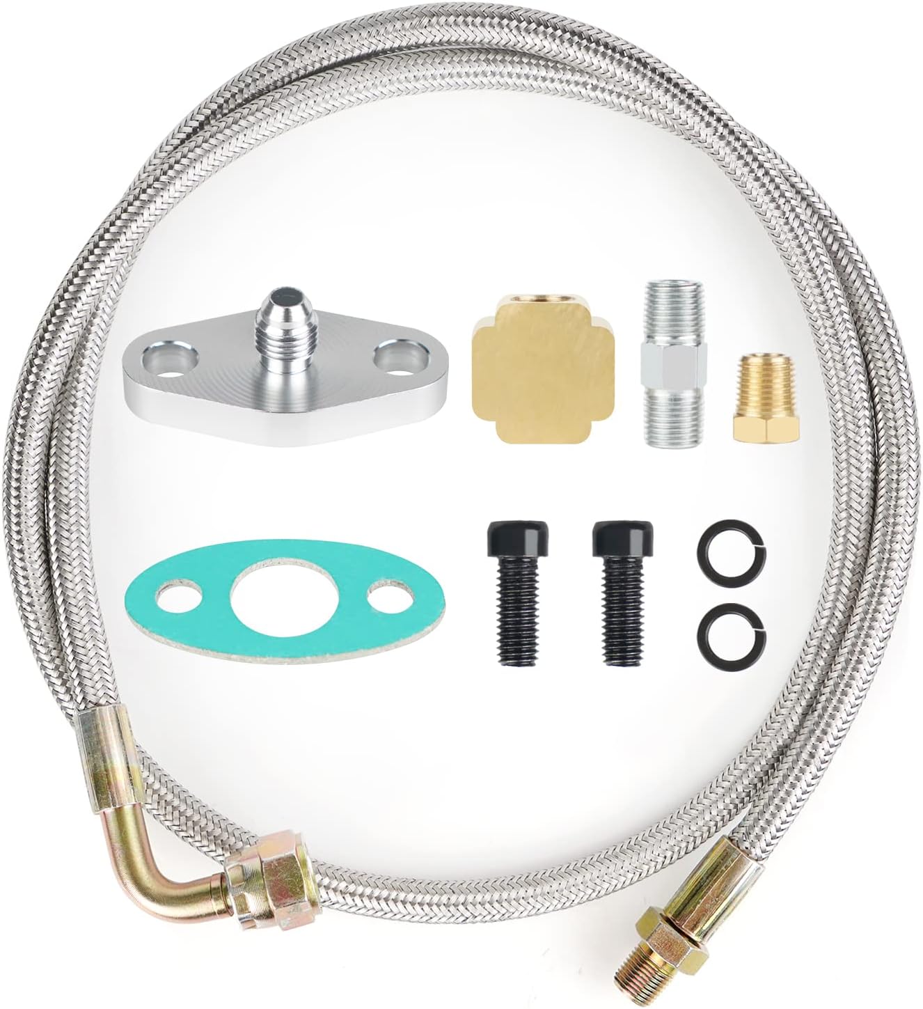 Amazon.com: YESHMA Turbo Oil Feed Line Kit Compatible with T3 T4 GT35 T70 T66 T61 T60 T04E T04 ...