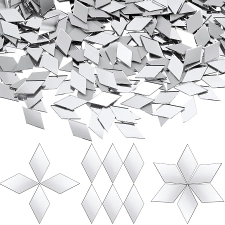 Amazon.com: Geiserailie Diamond Shape Mirror Mosaic Tile Small Rhombus ...