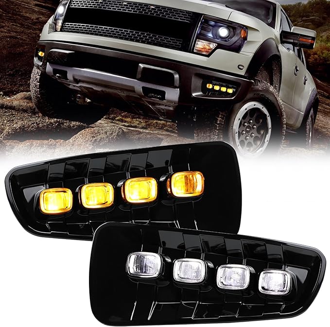 Amazon.com: KAKSEY LED Fog Lights Switchback White Amber Compatible ...