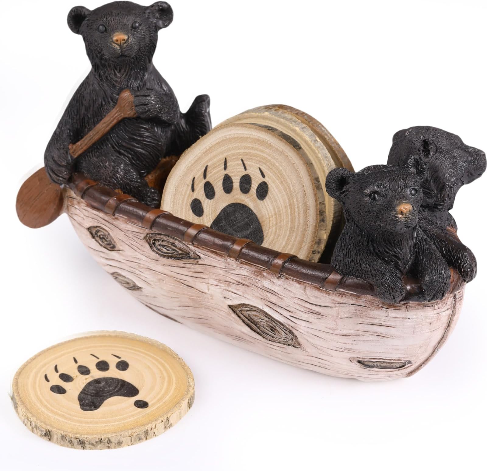 Amazon.com: BLACK FOREST DECOR Bear Cub Coaster Set : Home & Kitchen