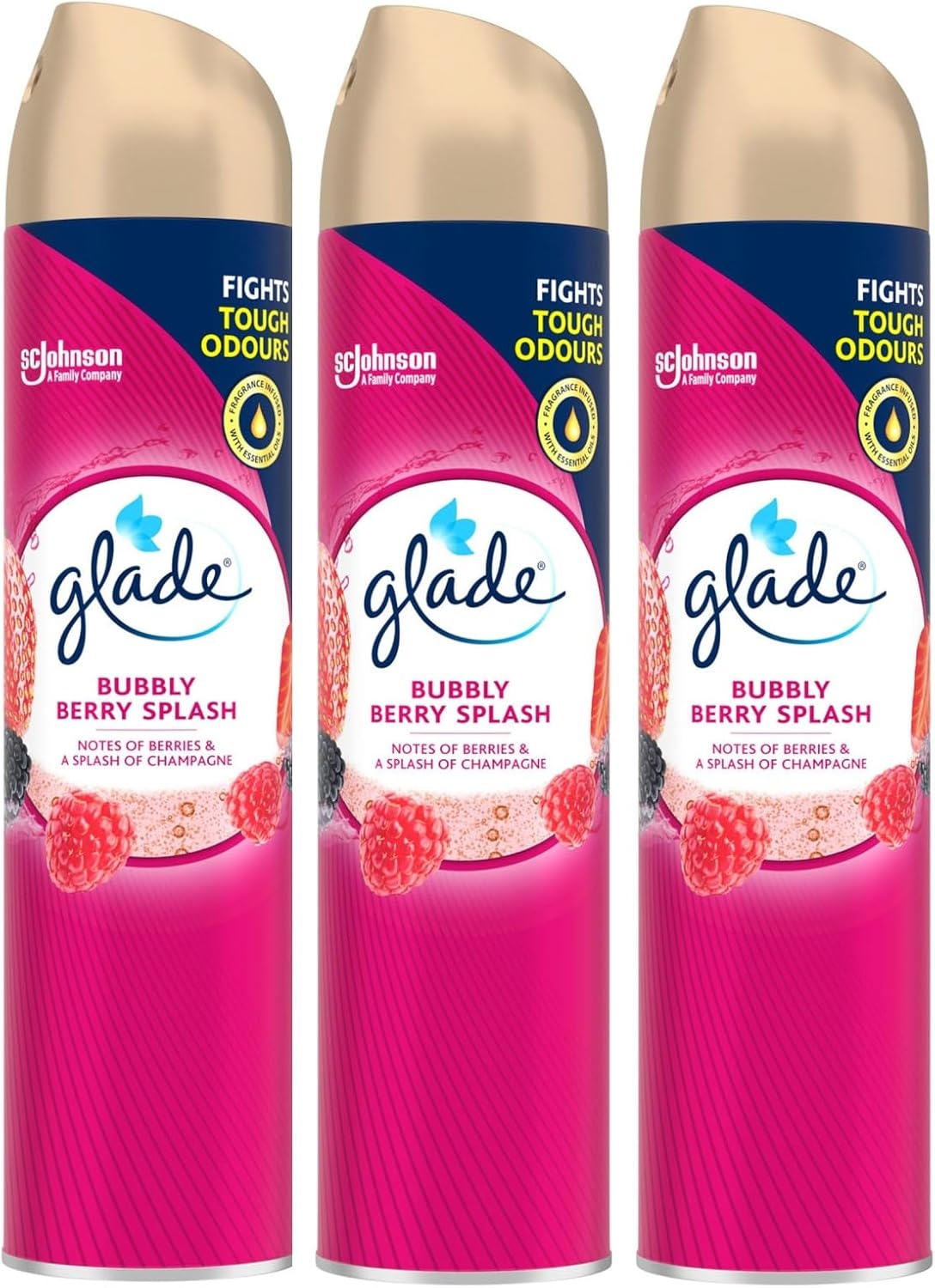 3 x Glade Aerosol Air Freshener 300ml - Bubbly Berry Splash : Amazon.co ...