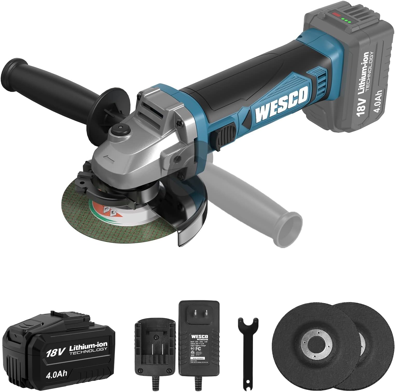 Einhell Power X-Change Brushless 115mm (4 Inch) Cordless Angle Grinder ...
