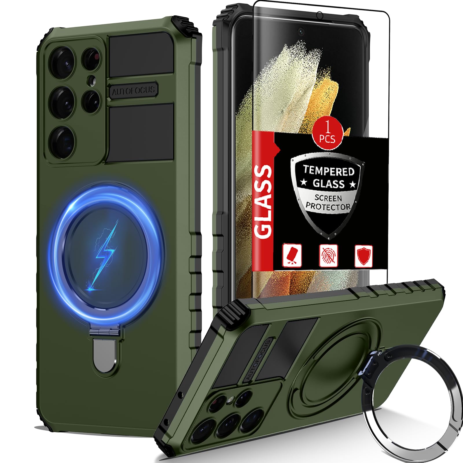 Amazon.com: FRLMOOES for Samsung Galaxy S21 Ultra Case Compatible with MagSafe Wireless Charging ...