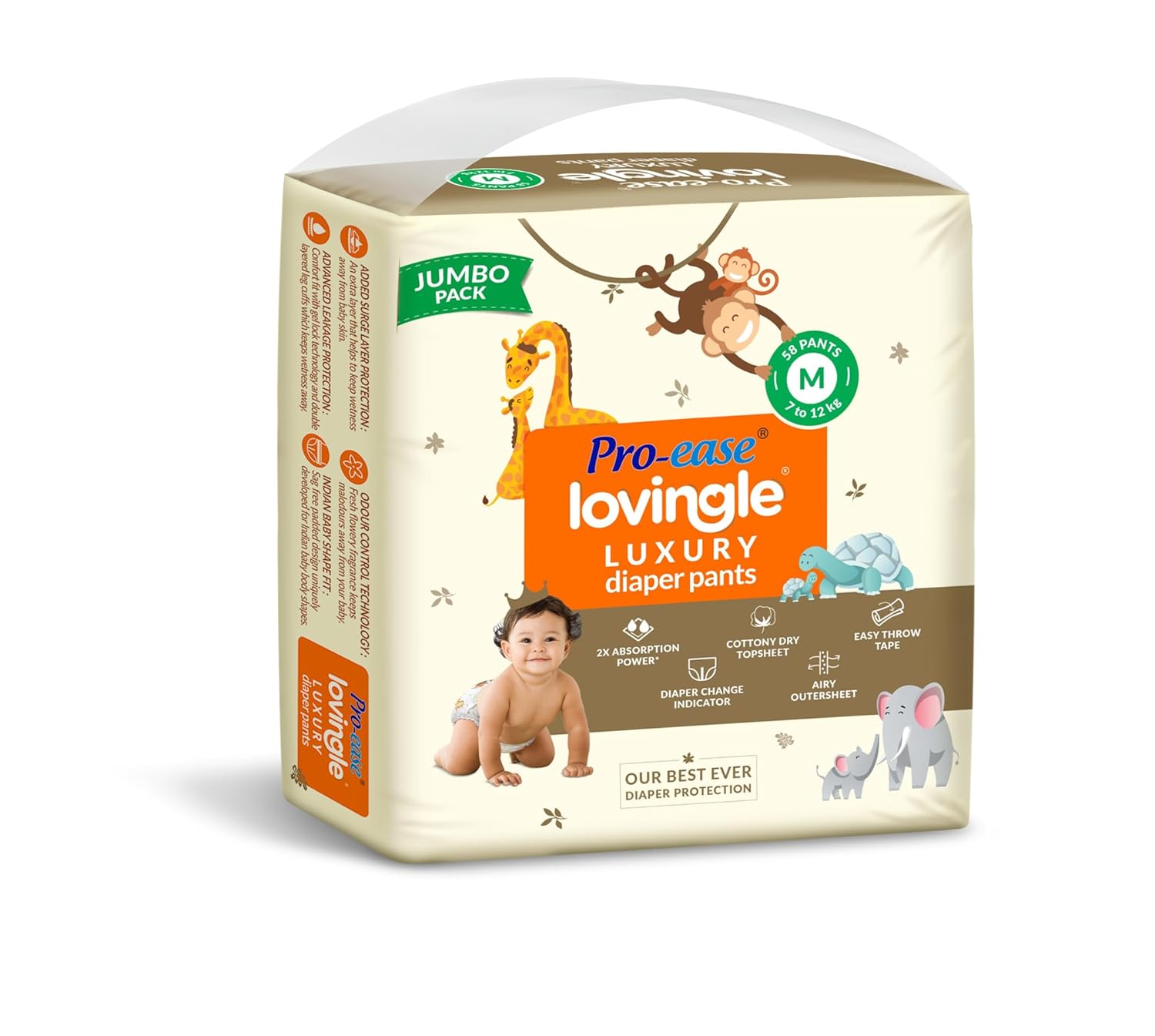 Buy Pro-ease Lovingle Luxury Diaper Pants Medium - 58 pieces Online at ...