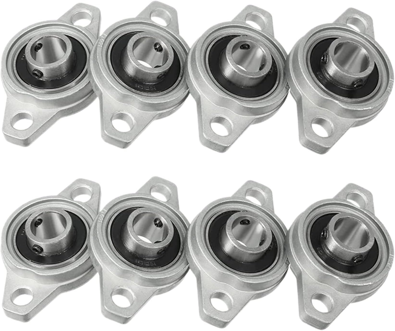 Amazon.co.jp: Thinaokii 8個 KFL001 12mm 亜鉛合金 自動調心ピローブロック フランジ軸受け 菱形ベアリング ...