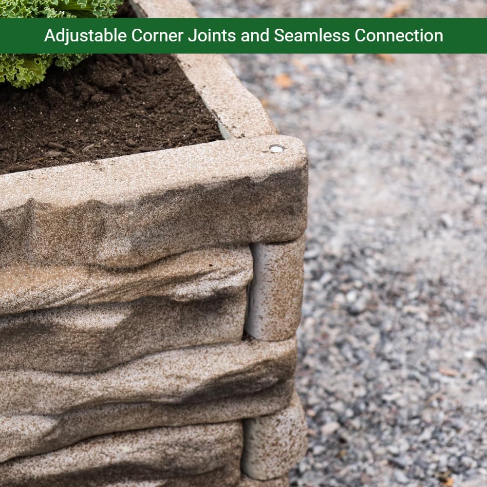 Snapklik.com : Landecor Raised Garden Bed Tan/Brown Ledgestones ...