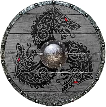 Amazon.com: Fenrir Gray Wolf Authentic Battleworn Viking Shield ...