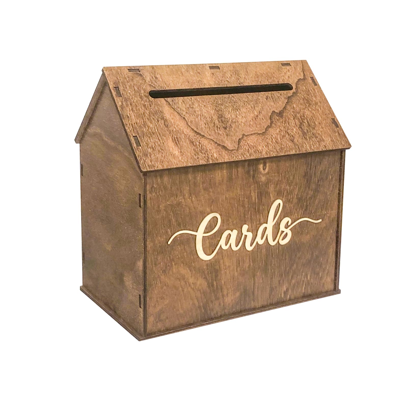 Amazon.com: Cregugua Rustic Wooden Card box 12x12x7 Inch House Shaped ...