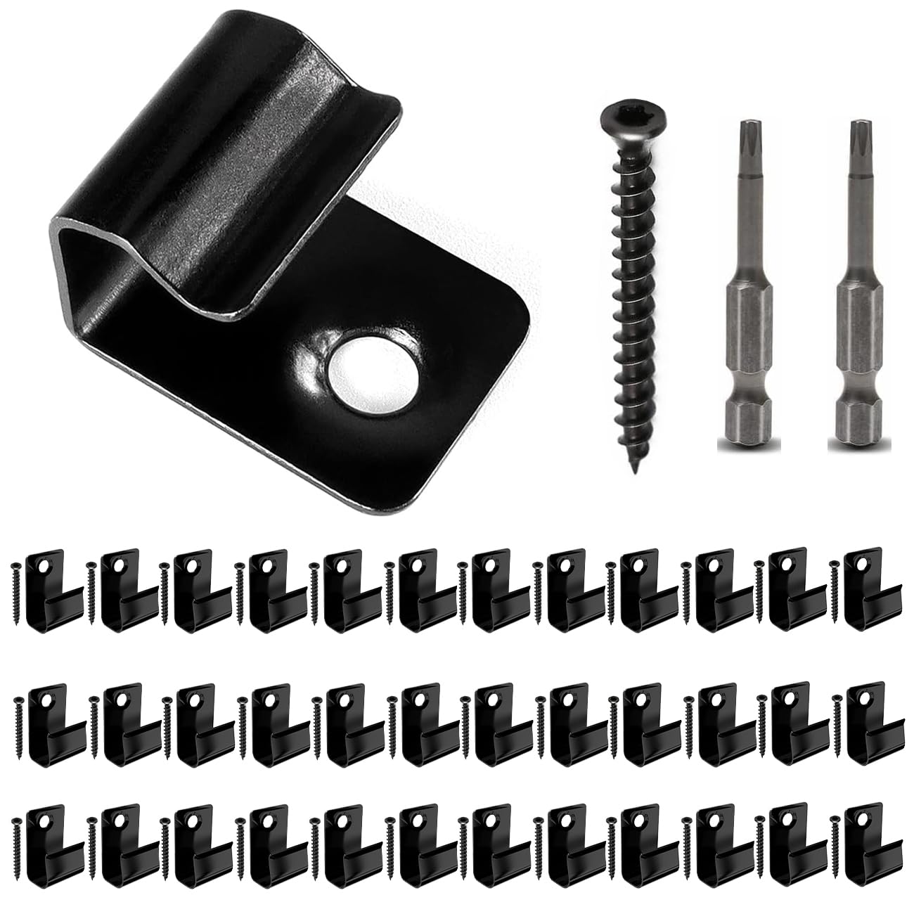 Amazon.com: 36 pcs Stainless Steel Starter Clips, Black Deck Starter ...