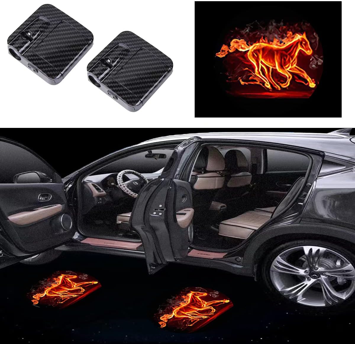 Amazon.com: GODTERA Car Door Lights Logo Projector 2PCS Car Wireless ...