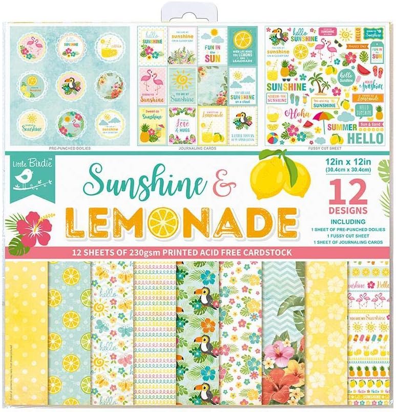 Little Birdie Paper 12 Sheets, 12 Designs, 230 GSM Passion Pack (12 x ...