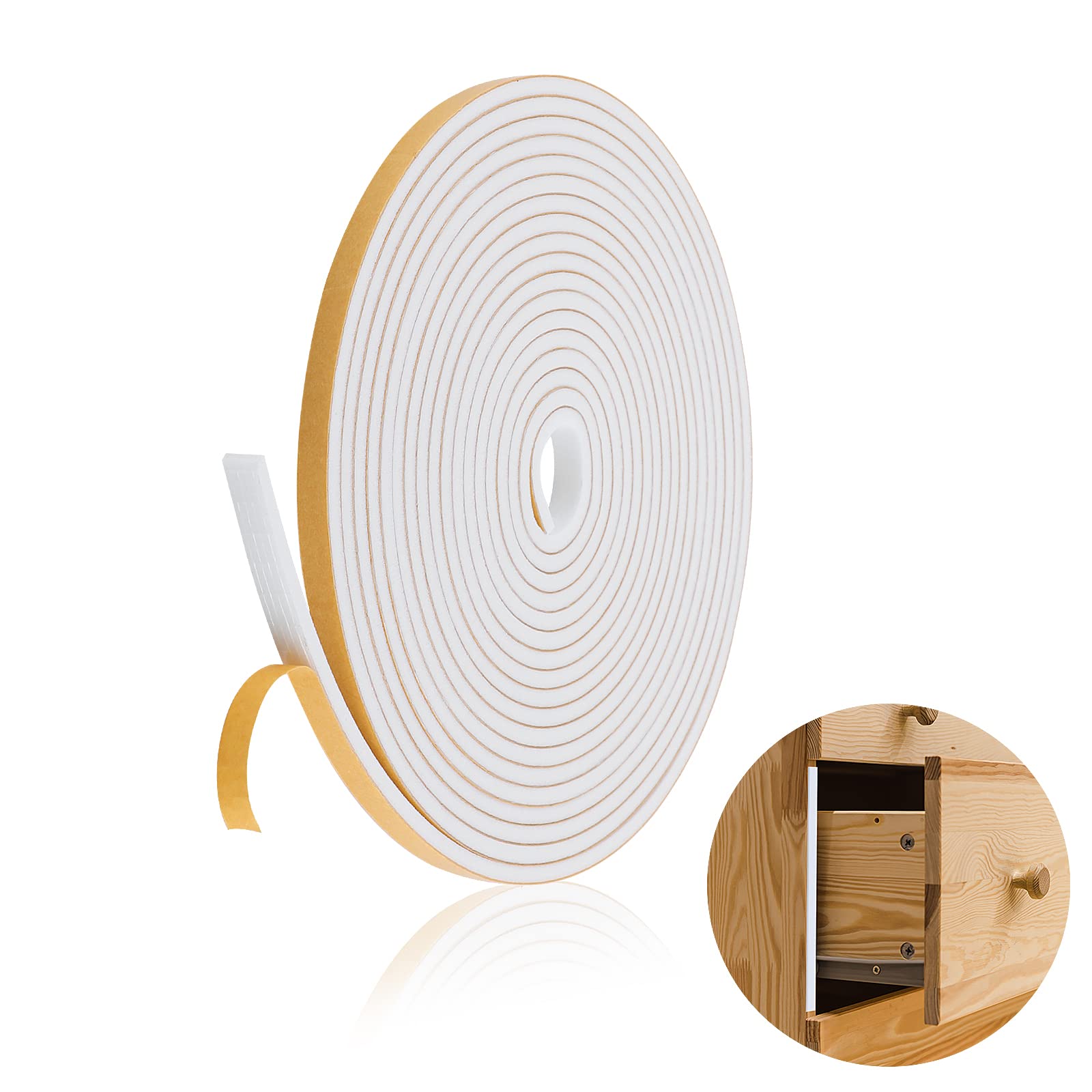 6M Window Draft Excluder Tape Adhesive Window Seal Strip, White ...