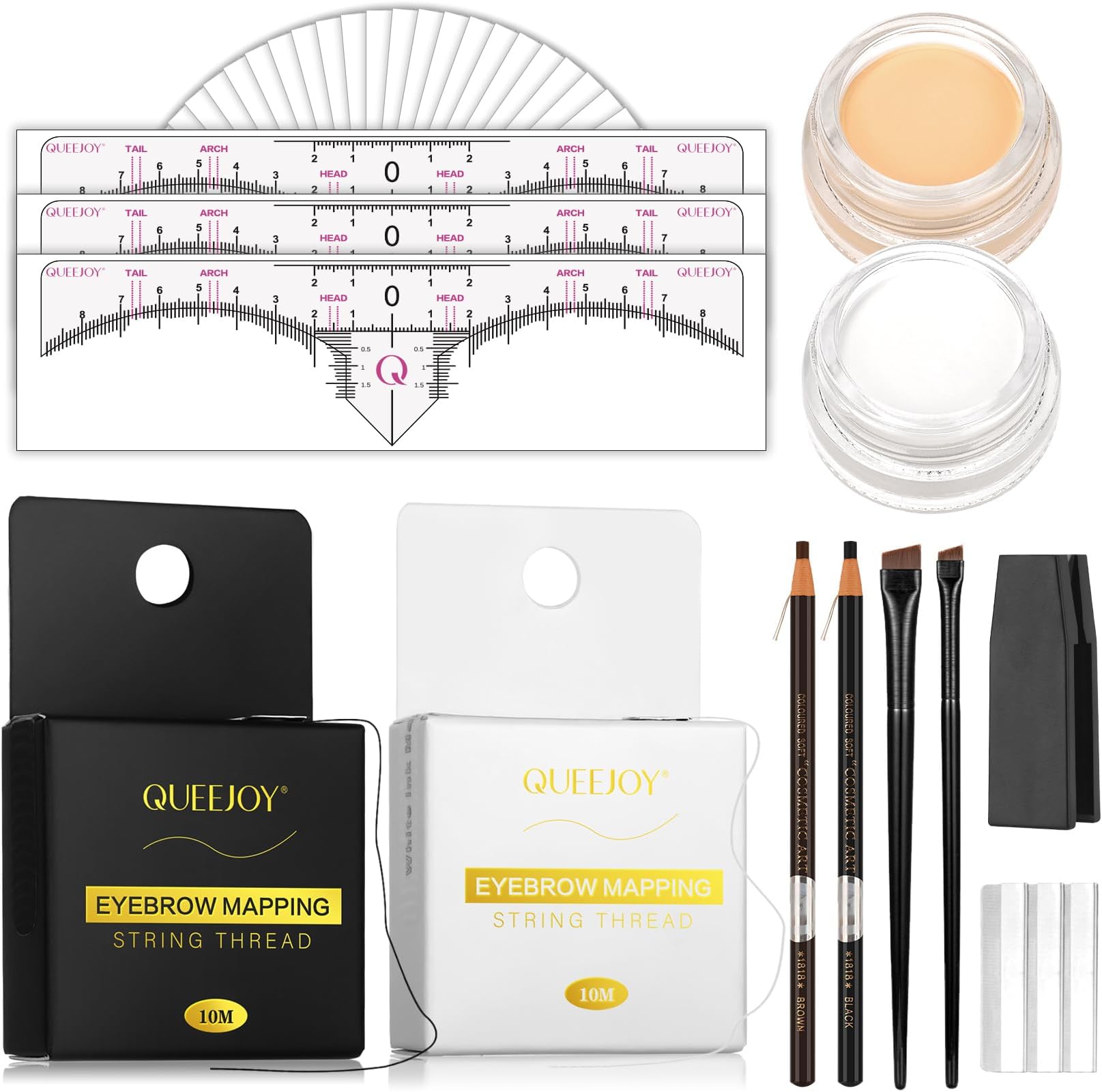 Amazon.com : QUEEJOY Brow Mapping Kit includes 10m X Black&White ...