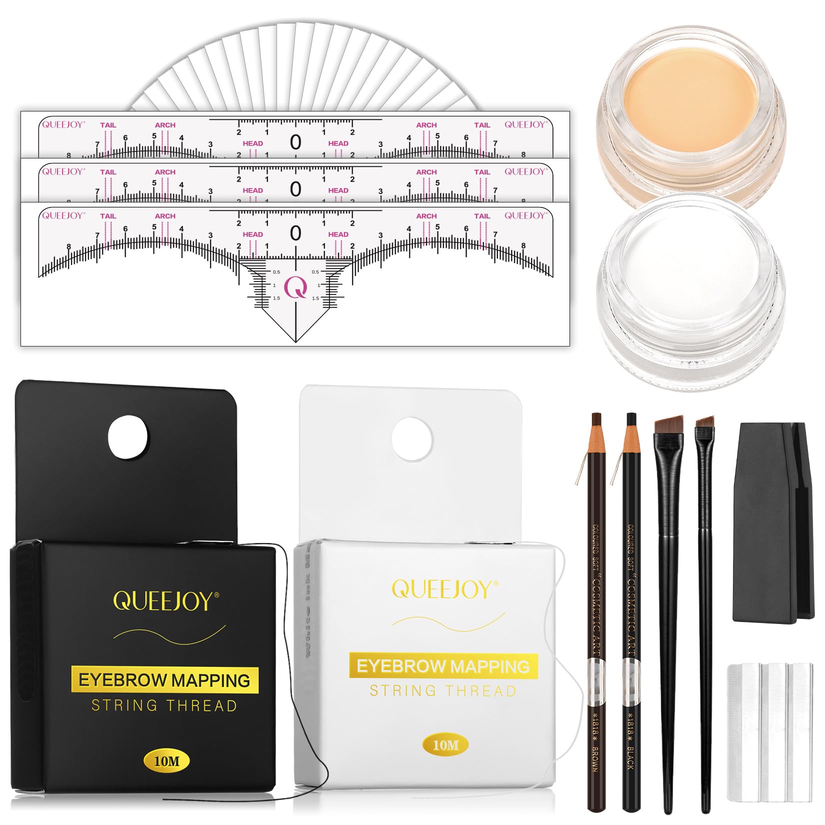 Amazon.com : QUEEJOY Brow Mapping Kit includes 10m X Black&White ...