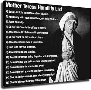 Amazon.com: YsLOPn Mother Teresa Poster Mother Teresa’s Humility List ...