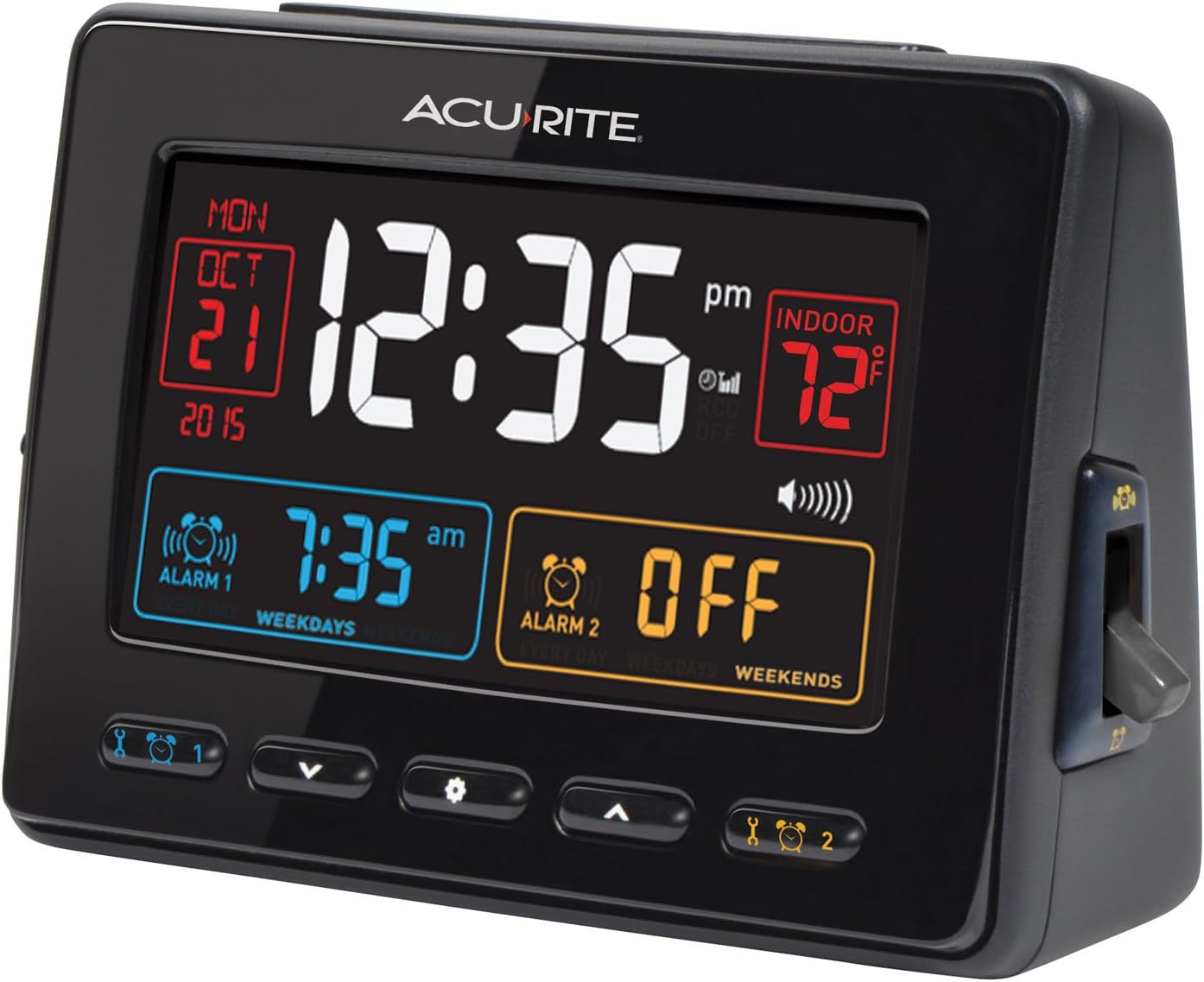 AcuRite 13024 Reloj despertador dual atómico con cargador USB – Yaxa ...