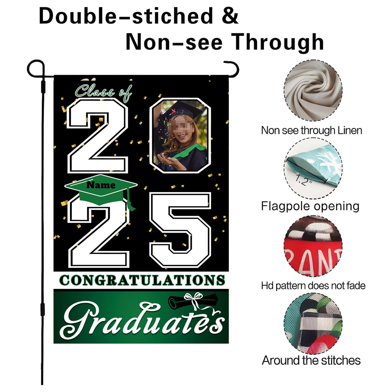 Snapklik.com : Dicodes Personalized Graduation Garden Flag 2025 ...