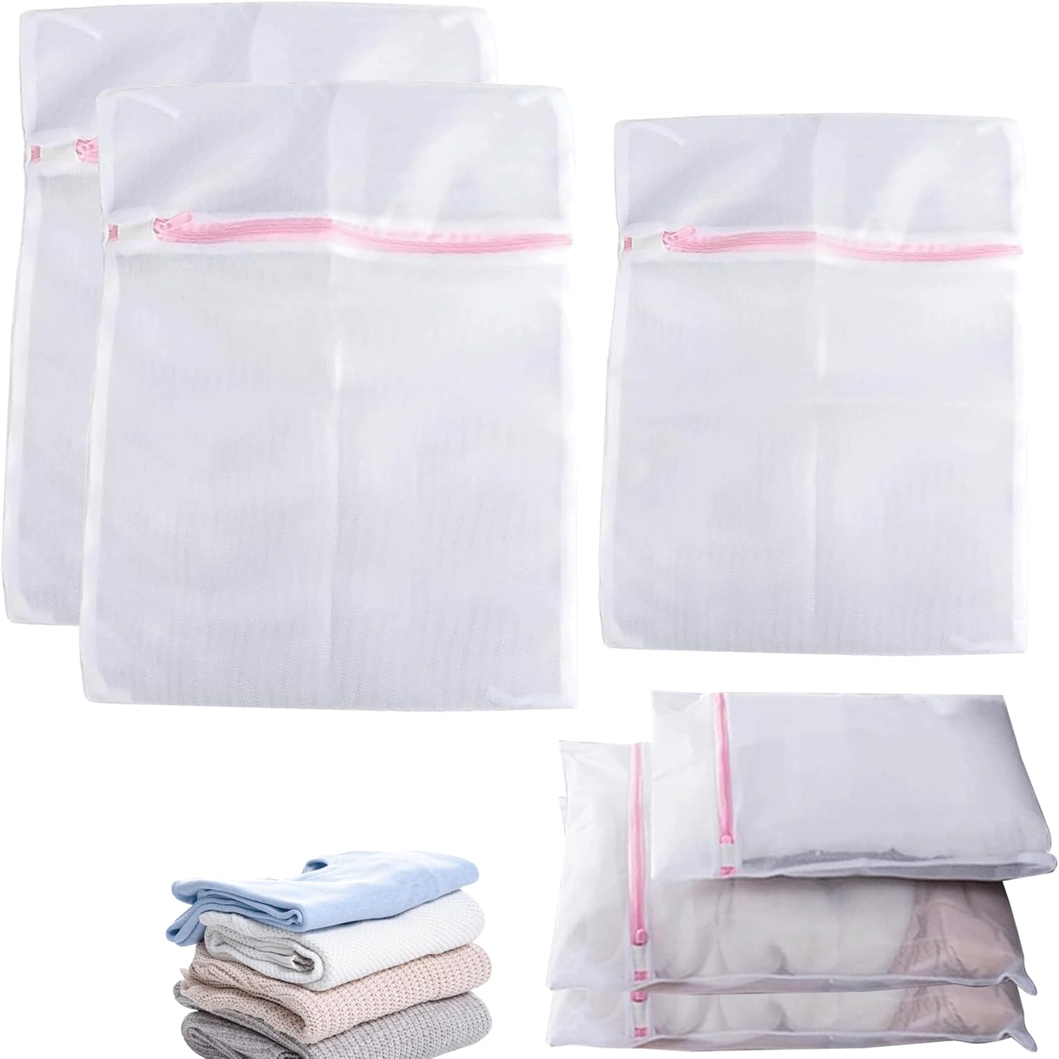 3PCS Mesh Laundry Bags Laundry Bags for Washing Machine Reuse Durable ...