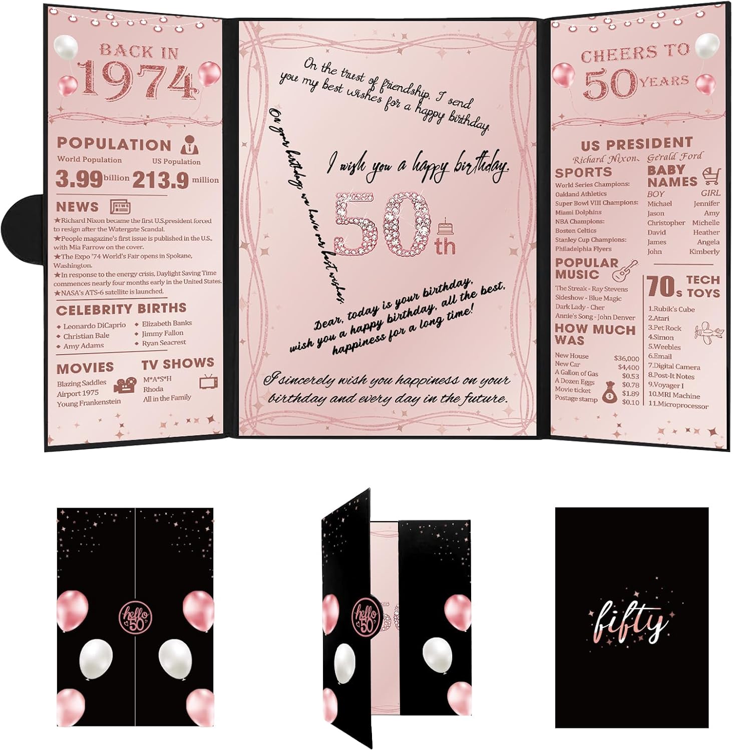 Amazon.com: Roetyce 50th Birthday Decorations Women, Rose Gold Back in ...