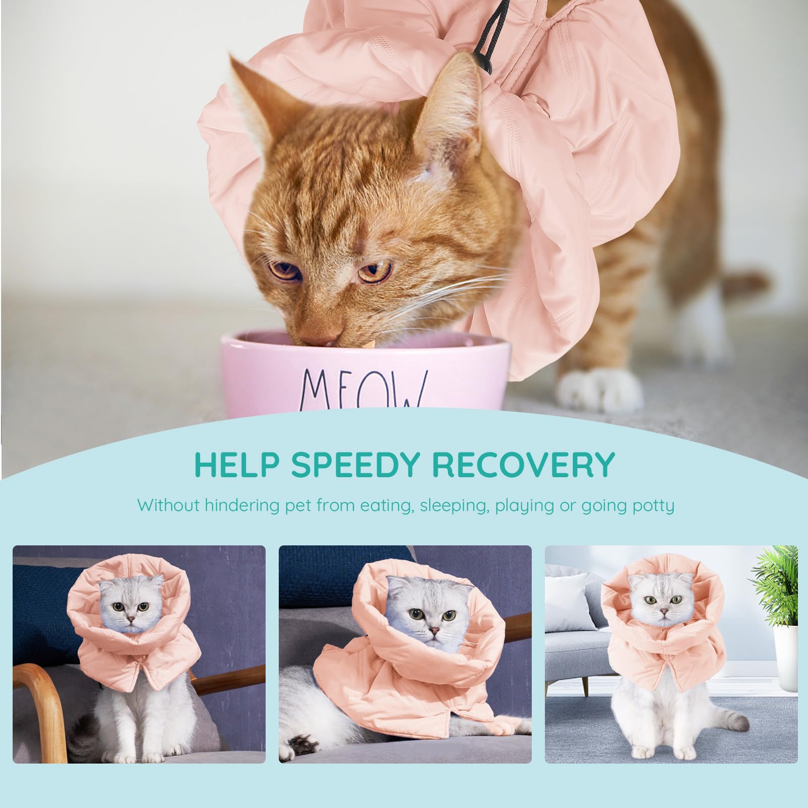 Adjustable Pet Protective Collar Soft Cat Recovery Collar - Adjustable ...