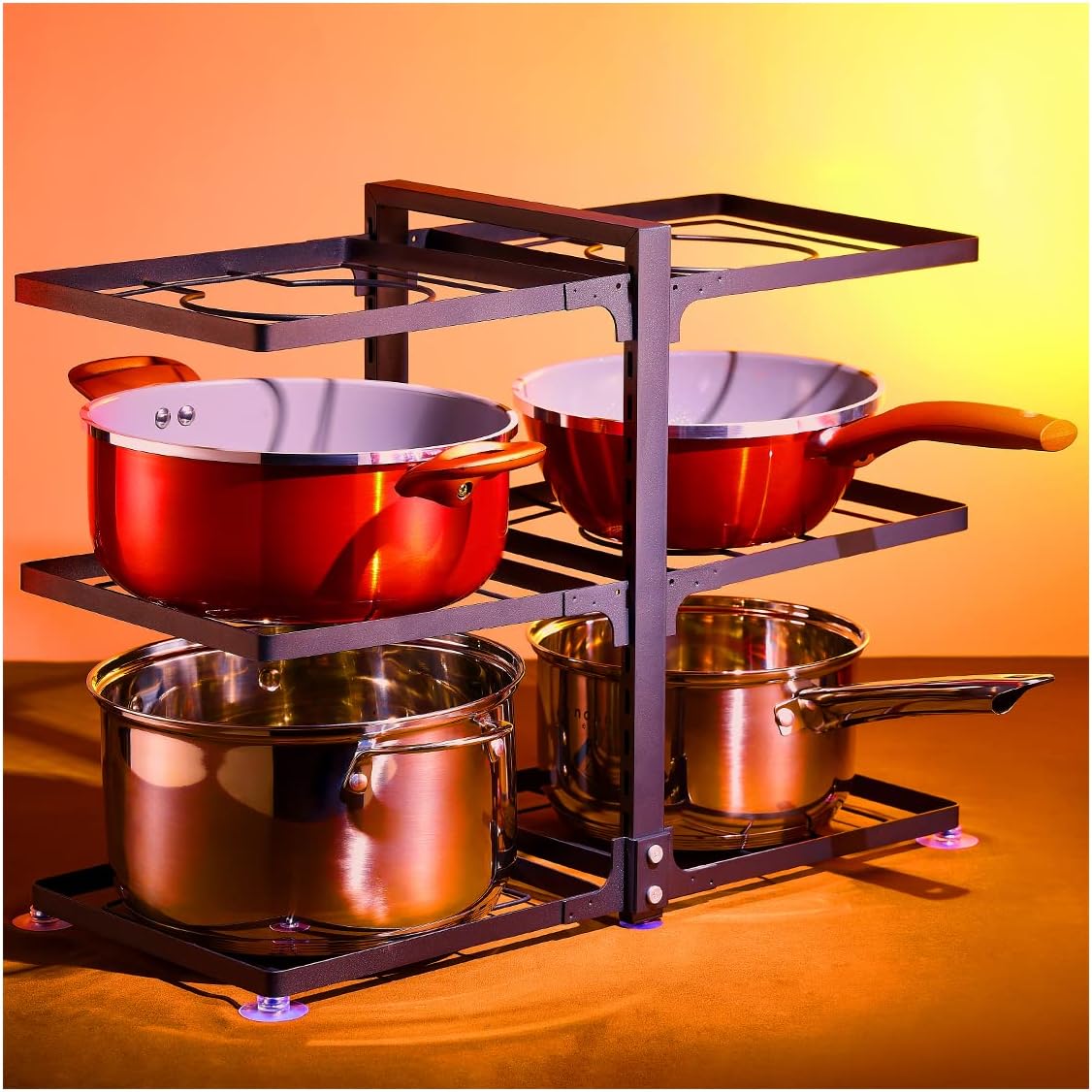 Amazon.com: HOYRR Pots and Pans Organizer,Pot Organizer Rack For Under ...