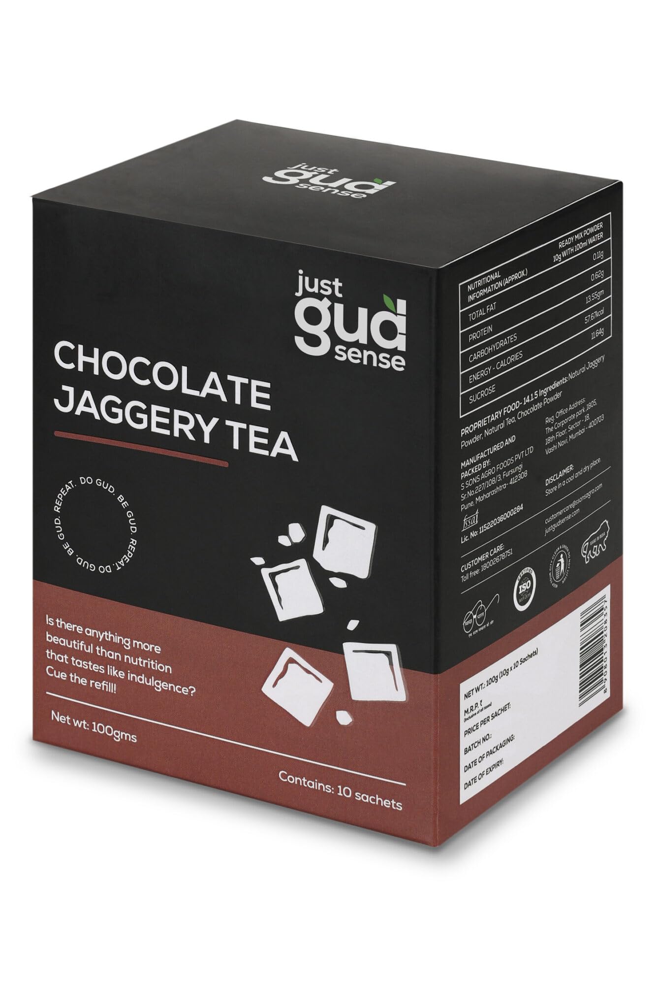 urban platter Just Gud Sense Chocolate Jaggery Tea Premix,100G(10 ...