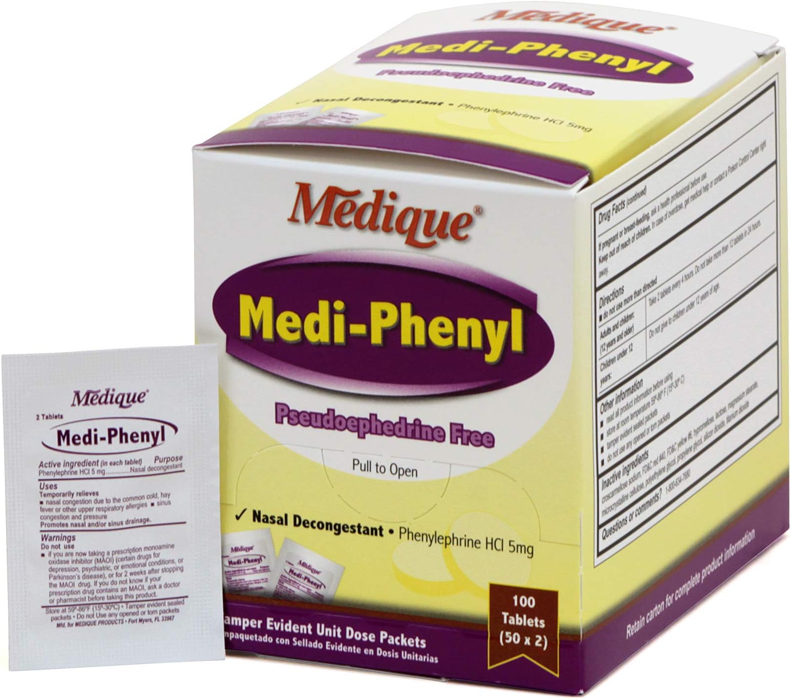 Amazon.com: Medique 80964 Medi-First Sinus Decongestant, 24 Tablets ...
