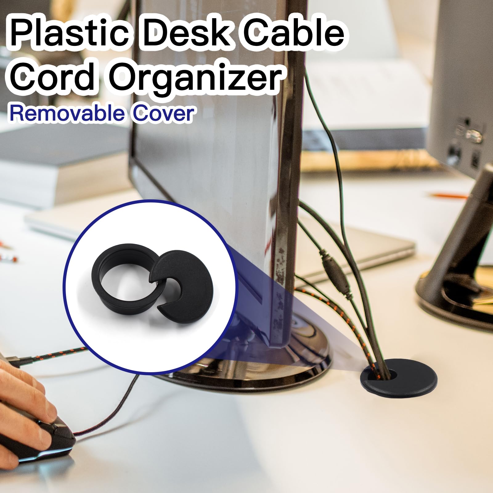 Snapklik.com : Suiwotin 2pcs 1-1/2 Inch Desk Grommet, Plastic Desk Hole ...