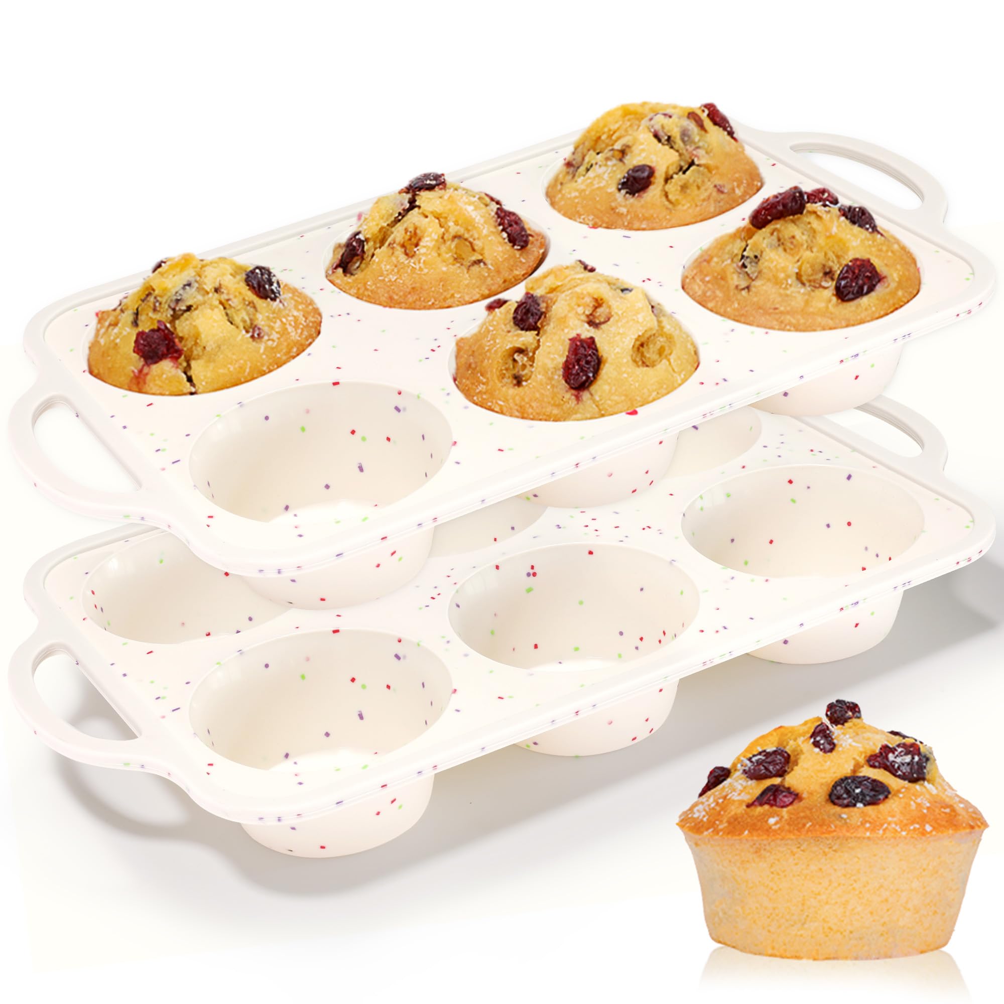 Amazon.com: CAKETIME Large Muffin Pan, Metal Reinforced Frame 3.5 Inch ...
