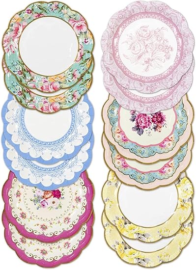 Talking Tables Pack of 12 - Size 18cm, 7" Tea Party Vintage Floral ...