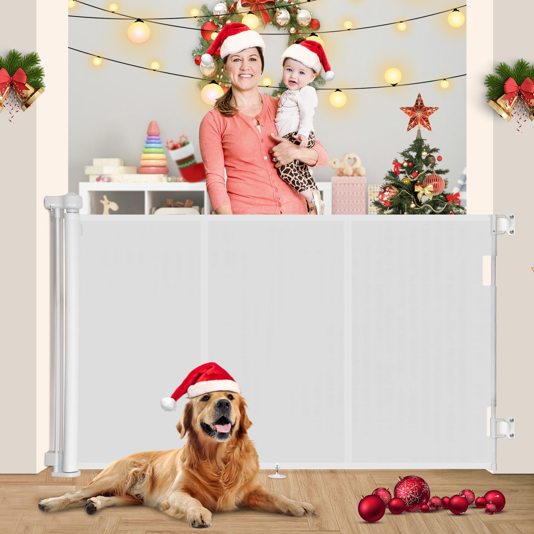 Upgrade 71" Retractable Baby Gates with Reinforced Strip Design to ...