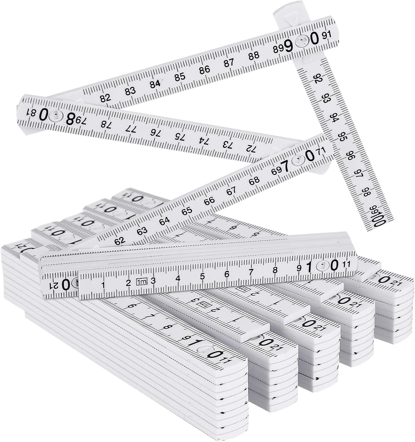 Gliedermaßstab, 6 Stück Zollstock 1M aus Kunststoff mit 10 Glieder ...