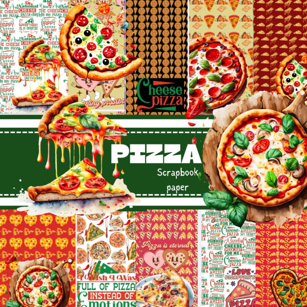 PIZZA SCRAPBOOK PAPER: Book contains fastfood theme Double Sided Craft ...
