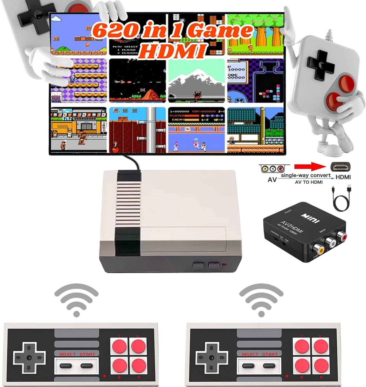 RISEMITEL NES – Consola de juegos retro clásica con 620 videojuegos y 2 ...