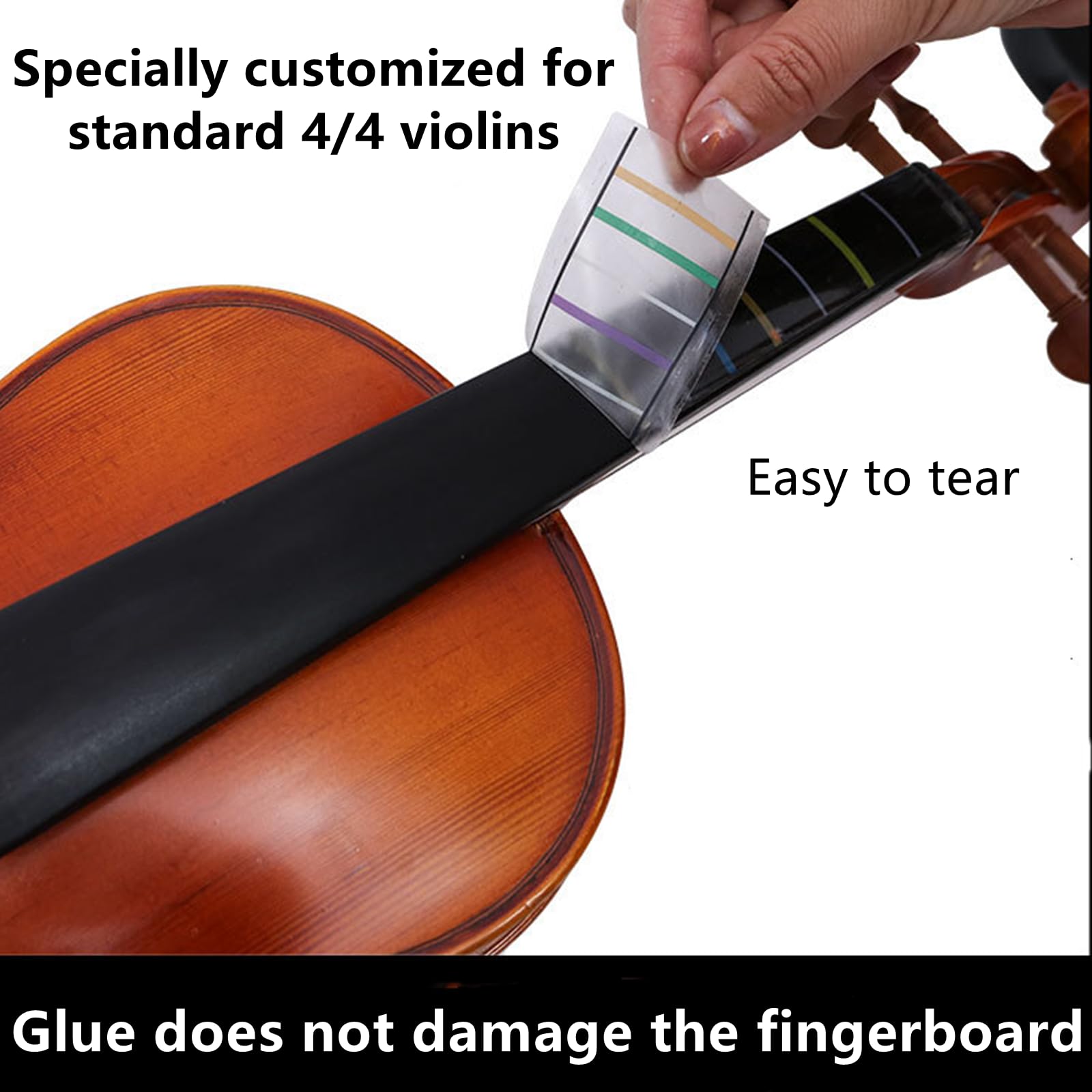 Snapklik.com : 2Pcs 4/4 Violin Tape Violin Finger Guide Fretboard ...
