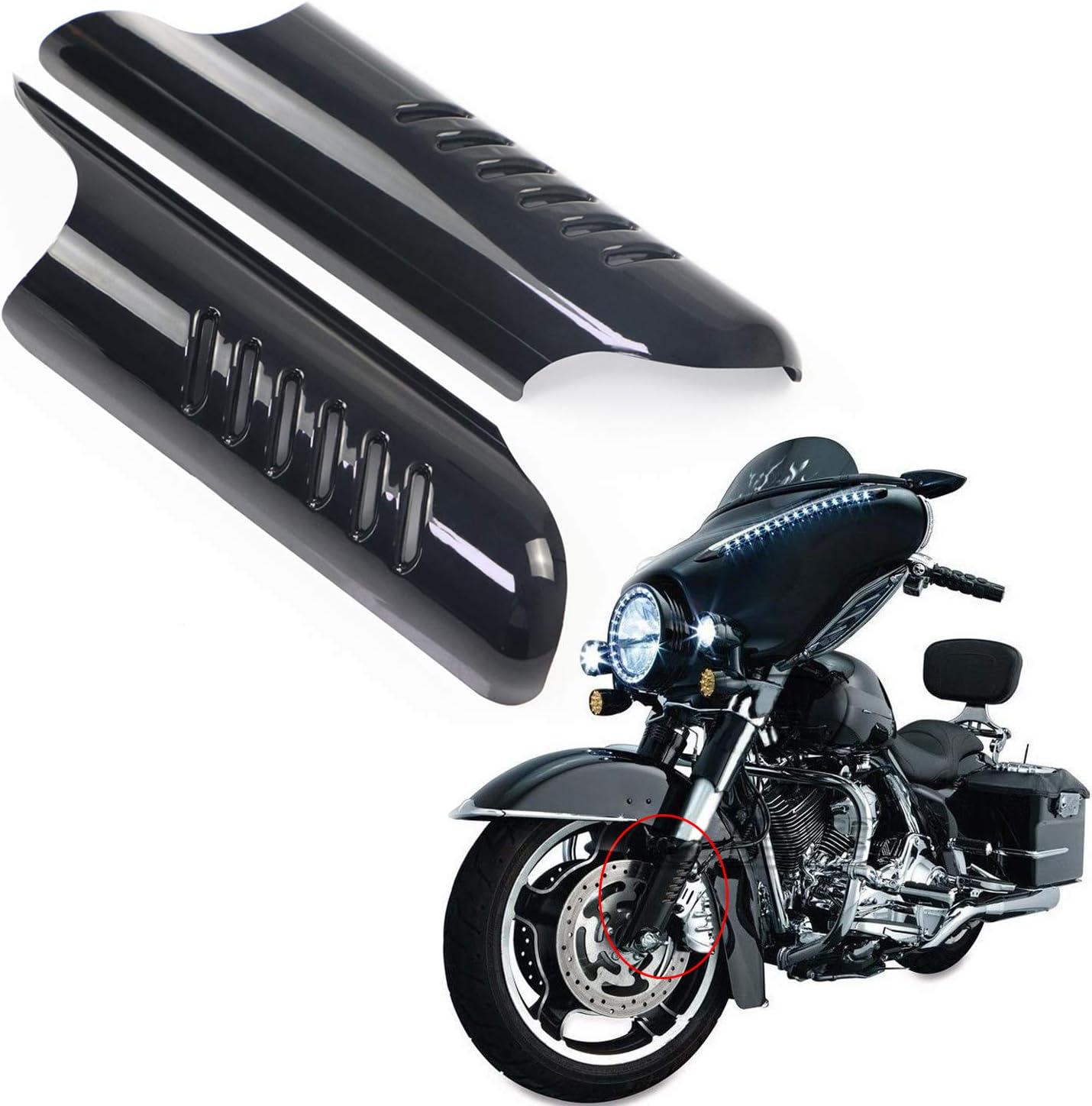 Amazon.com: Bid4ze Black Fork Lower Leg Deflector Fender Boss Covers ...